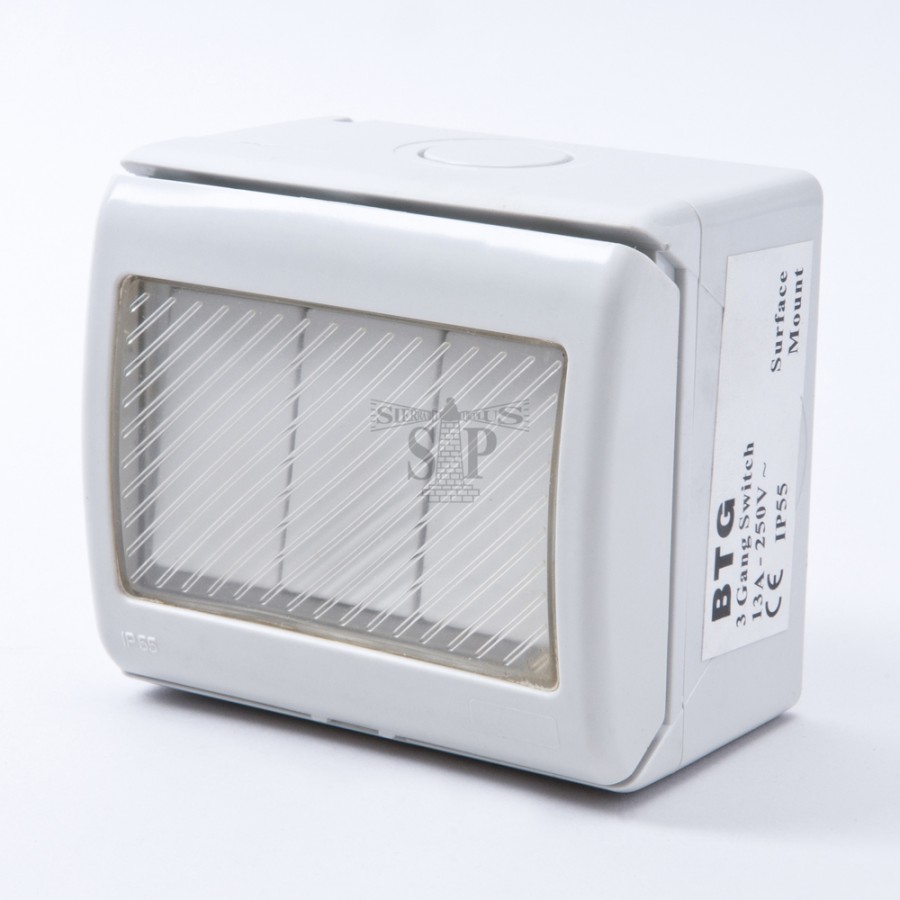 BTG IP55 13A 3 Gang Weatherproof Switch [Surface Mounted Type]